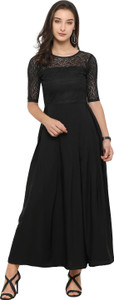 Maruti Creation Women Maxi Black Dress - Buy Maruti Creation Women Maxi ...
