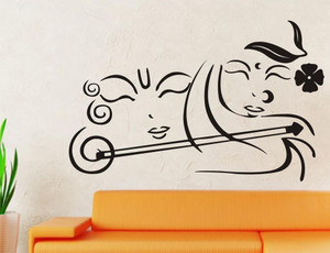 MADHUBAN DÉCOR 59 cm Beautiful Radhe Krishna With Fluit Wall Decal For ...