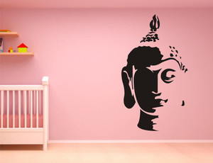 MADHUBAN DÉCOR 59 cm Beautiful Buddha Face Statue Wall Decal Removable ...