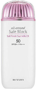 Missha Sunscreen - SPF 50 All Around Safe Block Soft Finish Sun Milk ...