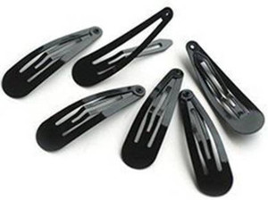 b.h.fashion Tic Tac Hair Clips Plain Black Color/Hair Pins School Time ...