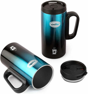 cello Brew Stainless Steel 2 pcs big blue Stainless Steel Coffee Mug ...