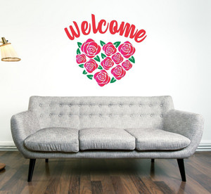 wollprism 60 cm Welcome Flowers Self Adhesive Sticker Price in India ...