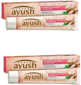 Lever Ayush whitening tooth paste with rock salt 80 gm (pack of 2 ...