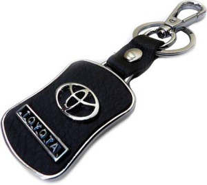 Techpro Imported Leather Toyota Key Chain/Key Ring with Chrome Car Logo ...
