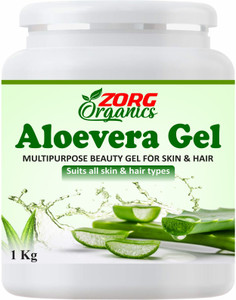 Zorg Organics Pure Natural Raw Aloe Vera Gel ( 1KG ) - Ideal for Skin ...