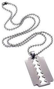 Samm & Moody Alloy Silver Plated Blade Locket with Chain for Men/Boys ...