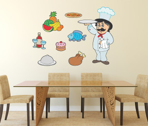 Tuffuk 70 cm Chief With Foods| Wall Stickers |PVC Vinyl| Non-Reusable ...
