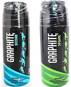 GRAPHITE SCORE , SPARK 300ML ALL DAY ACTIVE DEO PACK OF 2 Body Spray ...