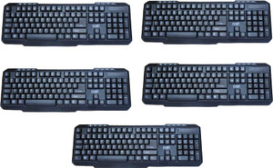 Eyot Multi Device USB Keyboard (Black) PACK OF 5 Wired USB Multi-device ...