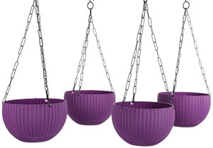 Airex 6" Woven Design Hanging Euro Basket Planters Indoor Outdoor ...