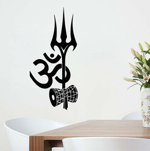 Asmi Collections 75 cm Shiva Om Trishul Damroo Self Adhesive Sticker ...