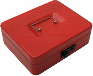 Store2508 Metal Cash Box with Number Combination Lock (Medium RED) Cash ...