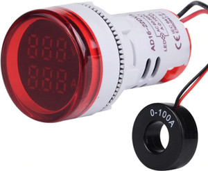 brow Voltmeter Ammeter AC 50-500V 0-100A Dual LED Indicator Light 22 mm ...