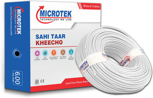 Microtek FR PVC 6 sq/mm White 90 m Wire Price in India - Buy Microtek ...