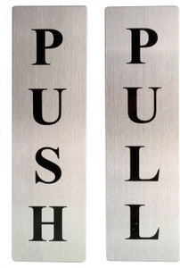 lukzer 17 cm Push Pull Metal Sign Stickers Self Adhesive Stainless ...