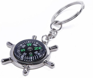 gorgeous moment Compass Key Chain NSEW Direction Metal Key Ring Key ...