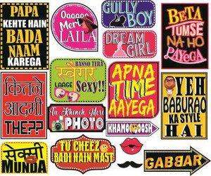 Grapits BollywoodProps Photo Booth Board (Party) set of 16 Photo Booth ...