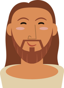 KD Portrait jesus christ happy face Sticker Poster|Religious poster ...