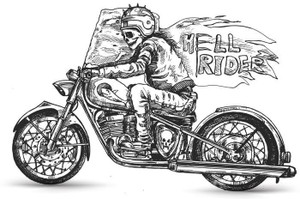 KD hell rider portrait Sticker Poster|Animated poster|Skull poster|size ...