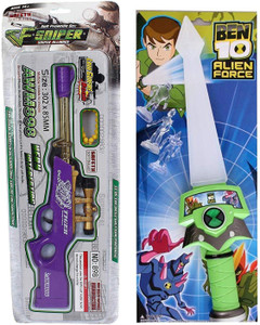 Ang Combo of Ben10 Swords / Weapon Toy (Talwar) with Flash Light with ...