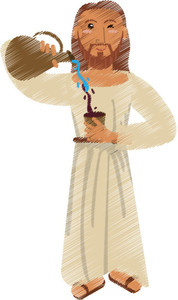 jesus christ miracle water wine Poster christian Paper Print ...