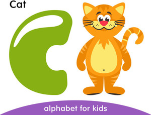 alphabet c for cat kids learning charts premium posters kids poster for ...