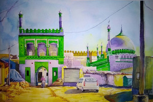 Athani Pendhar Gali Masjid -Mosque Beautiful Religious Painting Poster ...