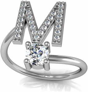 Divastri Jewellery Stylish Heart Name Alphabet Letter Initial M Rings ...