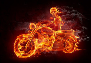 Fire skeleton riding quotes premium poster for love ones romantic ...