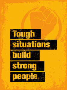 KD tough situations build strong Sticker Poster|motivational quotes ...
