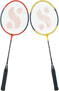 Silver's SB-100 COMBO-4 ( 2 B/RACKETS) RED-YELLOW Multicolor Strung ...