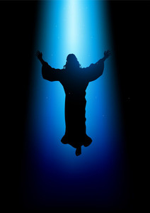 jesus blue bg god posters christian religious jesus poster Paper Print ...