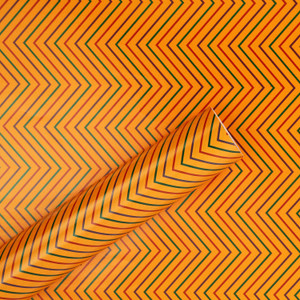 Paper Pep Orange Zig Zag Lines Print 21"X30" Paper Series Wrapping ...