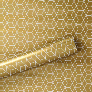 Paper Pep Golden Cube Lines Print 27"X40" Paper Series Wrapping Paper ...