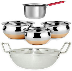Jalpan Serving & Cookware Combo - Handi 3 Pcs. Set 500ml, 750ml, 1250ml ...