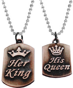 Men Style Valentine Gift Couple Matching Jewelry Her King And His Queen ...