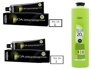L'Oréal Professionnel Inoa No 2 .( Darkest Brown ) PACK OF 2 With 20 ...