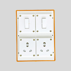 HI-PLASST Brown PVC wooden type 16a switch board with 2-16A anchor ...