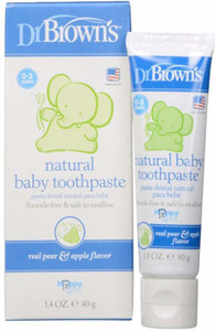 Dr. Brown's Natural Baby Toothpaste Pear & Apple Flavour, 1.4 oz/40g ...