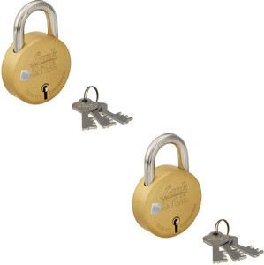 Link Double Locking 65mm Brass Lock with Hardened Shackle (Pack of 2 ...