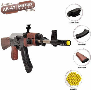 IMSZZ TRADING AK 47 pubg Gun with laser light and 500 6mm Bullets (24 ...