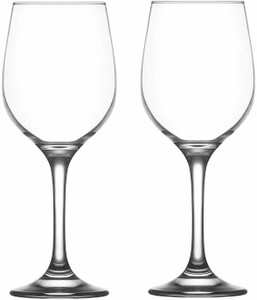 crom (Pack of 2) Wine Glass Non-Lead Crystal-Clear Glass, Basic Goblet ...