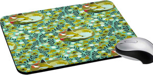 Choice w Green Floral & Fox Mousepads Waterproof Foldable Mouse Pad ...