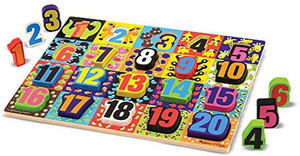 MELISSA & DOUG Jumbo Numbers Wooden Chunky Puzzle (20 Pcs) - Jumbo ...