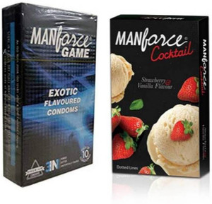 MANFORCE Game Exotic Flavours 10s + Cocktail Strawberry-Vanilla 10s (20 ...