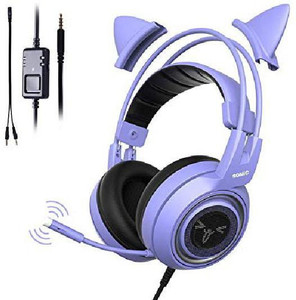 Somic Purple Stereo Gaming Headset Wired without Mic Headset Price in ...