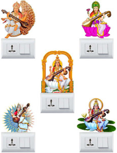 DivineDesigns 13 cm Maa Saraswati Switch Board Sticker Self Adhesive ...