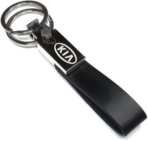 Aura Metal & Leather Double Ring Imported Kia Motors Keyring Key Chain ...