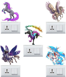 DivineDesigns 13 cm Flying Unicorn Switch Board Sticker ( A Set of ...